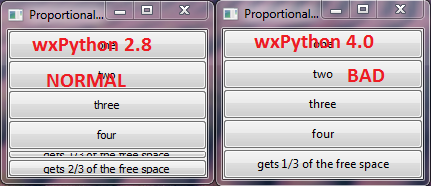 BoxSizer do not follow proportion value · Issue #977 · wxWidgets/Phoenix · GitHub