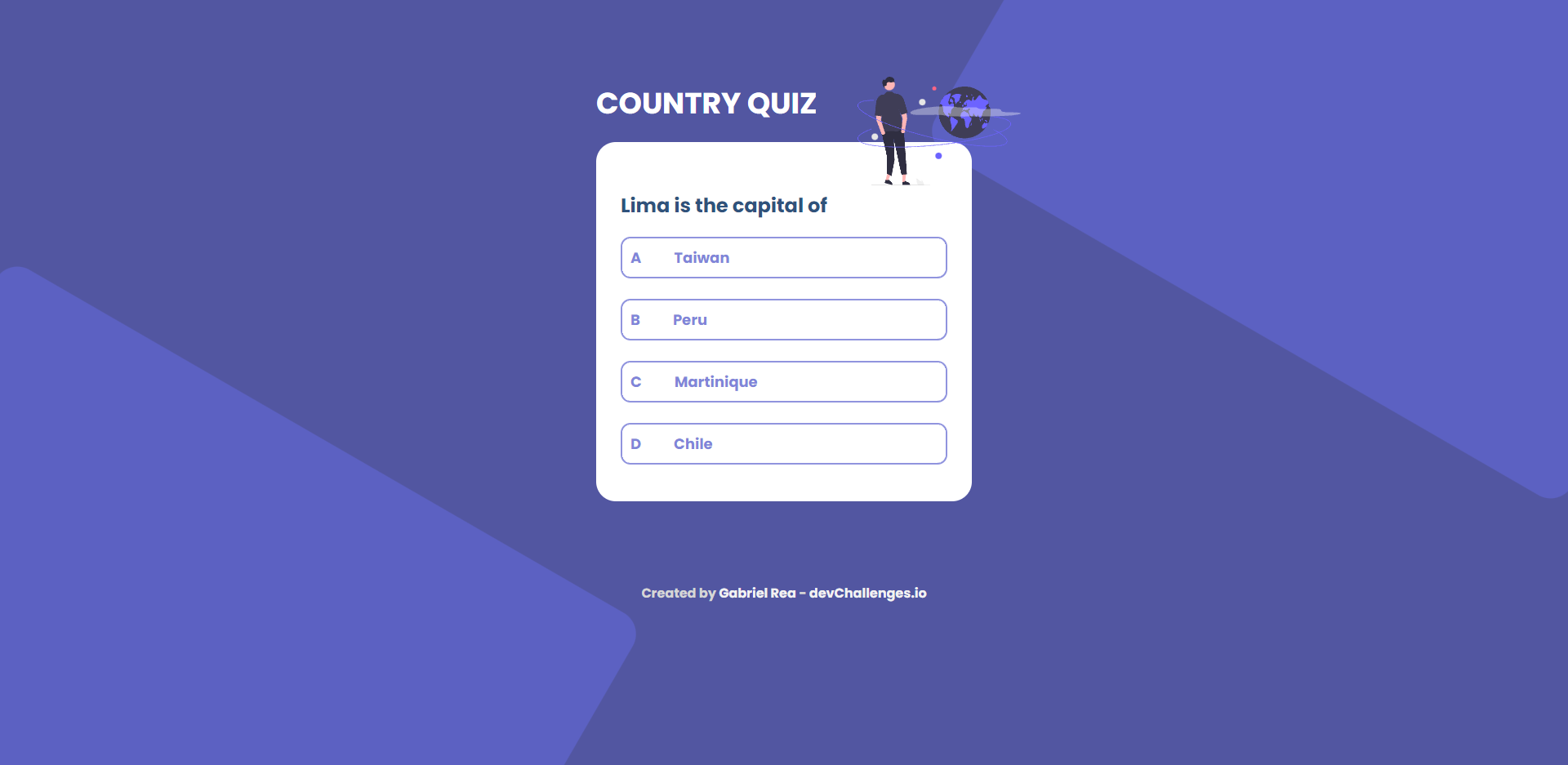 GitHub - GABjTDev/devChallenge-country-quiz: Challenge for DevChallenge