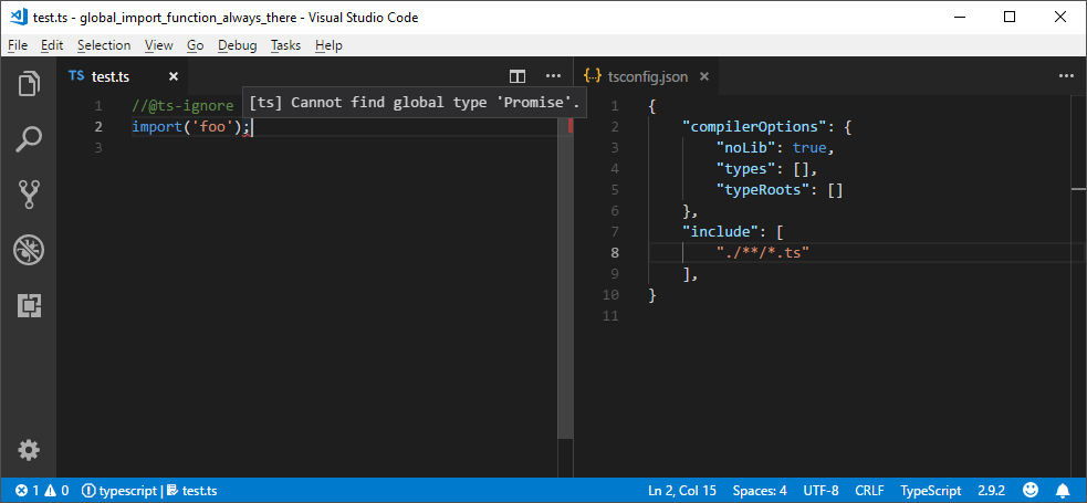 import is typed and triggers an error even with all typings disabled · Issue #25986 · microsoft ...