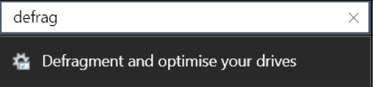 'Defragment and Optimize drives' does not appear in the launcher (unless sought by filename ...
