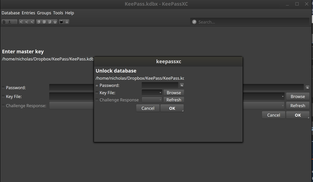 Two password boxes, simultaneously · Issue #2677 · keepassxreboot/keepassxc · GitHub