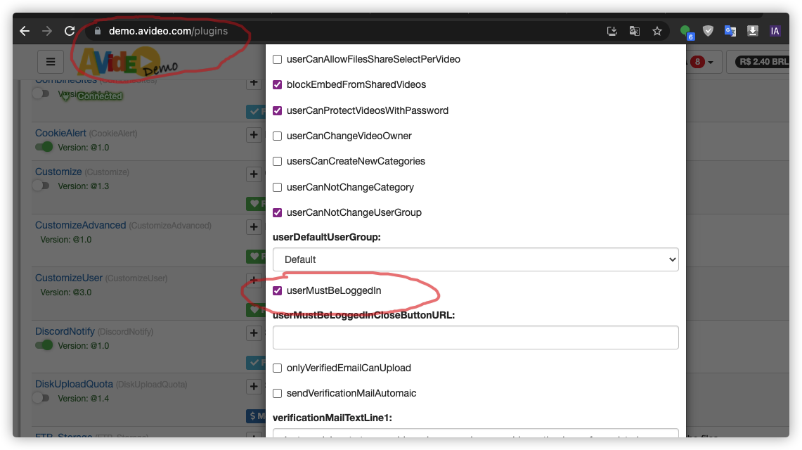 When userMustBeLoggedIn is turned on, the footer of the login page is ...