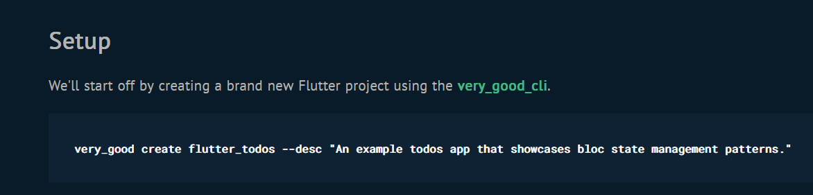 Docs Command To Create Flutter Project Using Very Good Cli Needs To Be 7235