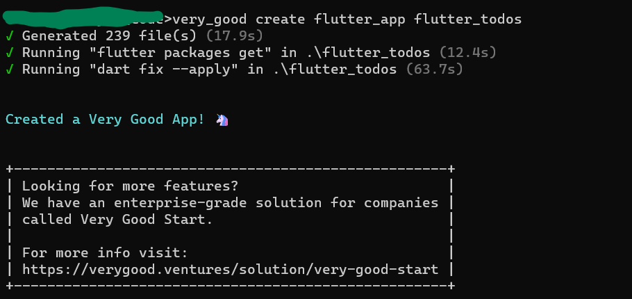 Docs Command To Create Flutter Project Using Very Good Cli Needs To Be 6315