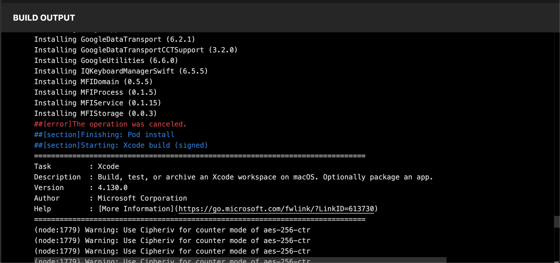Problem build app iOS · Issue #1913 · microsoft/appcenter · GitHub