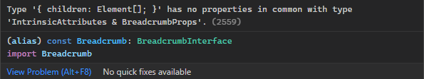 Property 'children' does not exist on type 'IntrinsicAttributes ... Property 'children' does not exist on type 'IntrinsicAttributes ...
