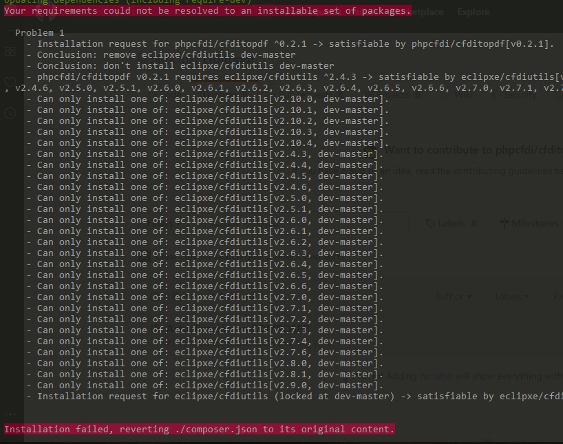 Error al instalar vía composer junto al módulo de timbrado · Issue #2 · phpcfdi/cfditopdf · GitHub