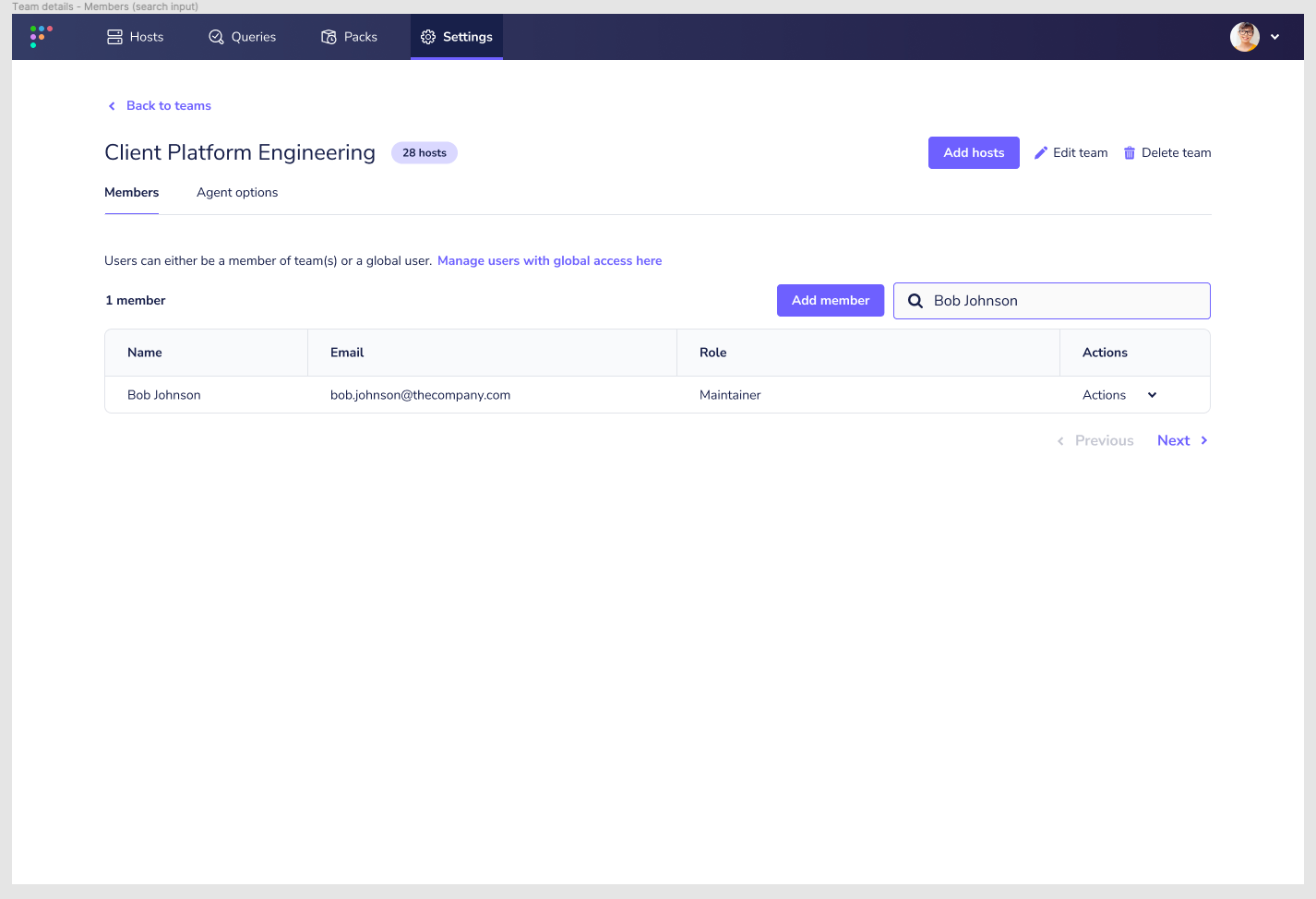 Clarify that global users can't be a member of teams in the Fleet UI ...