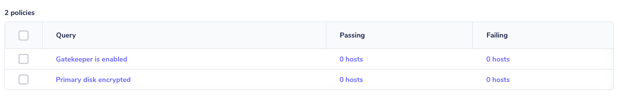On "Policies" page "Query" column (each policy's query name) should not contain links to "Edit ...