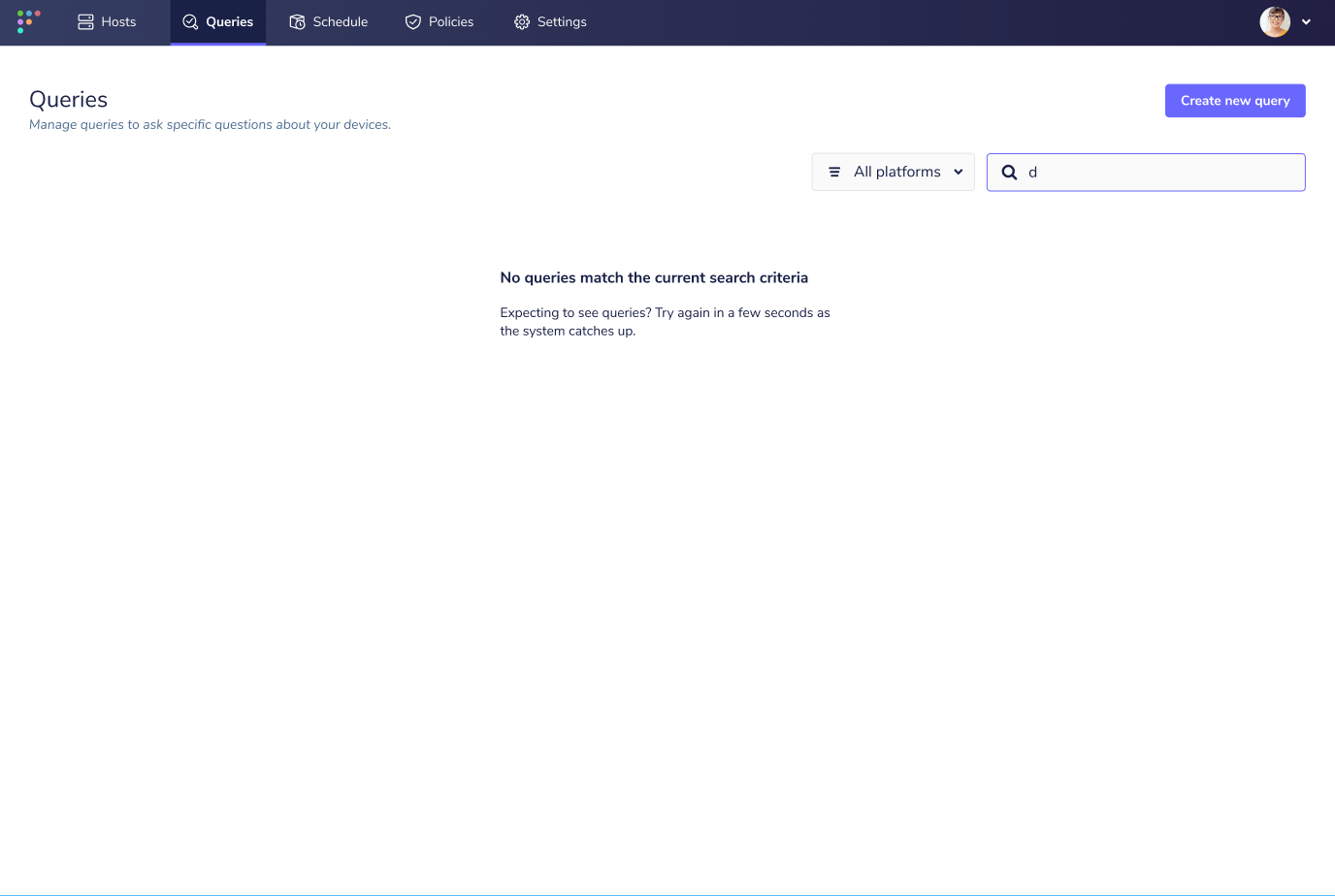 On "Queries" page, no search results state is not displayed · Issue ...