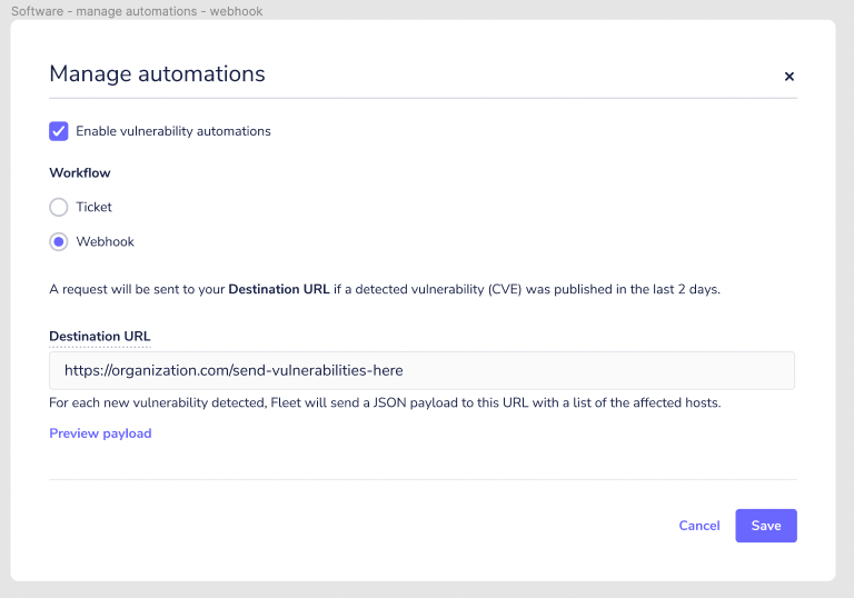 Enable vulnerability ticketing workflows · Issue #2936 · fleetdm/fleet · GitHub