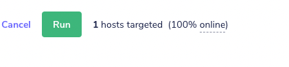 Query > Results and Query > Select targets pages display "1 hosts targeted" (plural) · Issue ...