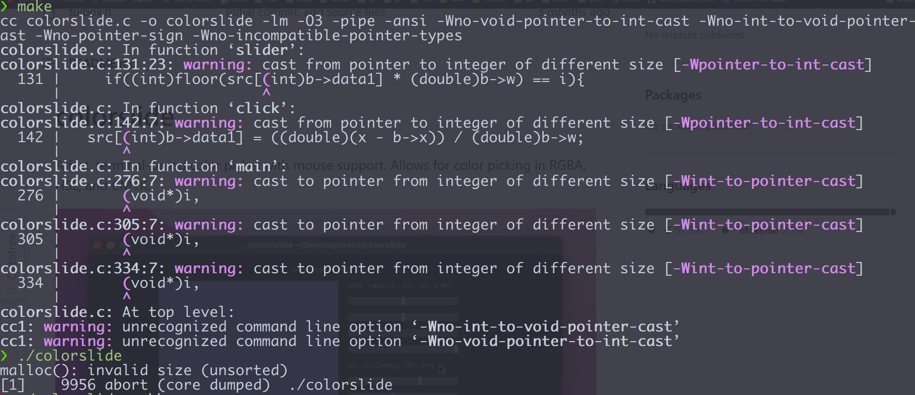 malloc(): invalid size (unsorted) · Issue #1 · Cubified/colorslide · GitHub