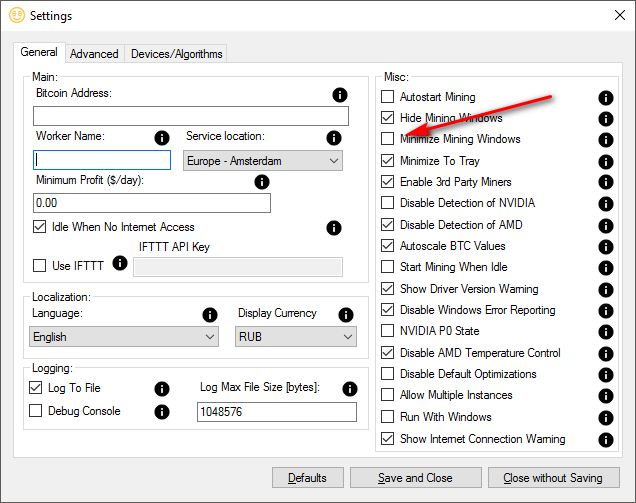 UI Bug: 'Minimize Mining Windows' becomes active after re-opening Settings window · Issue #303 ...