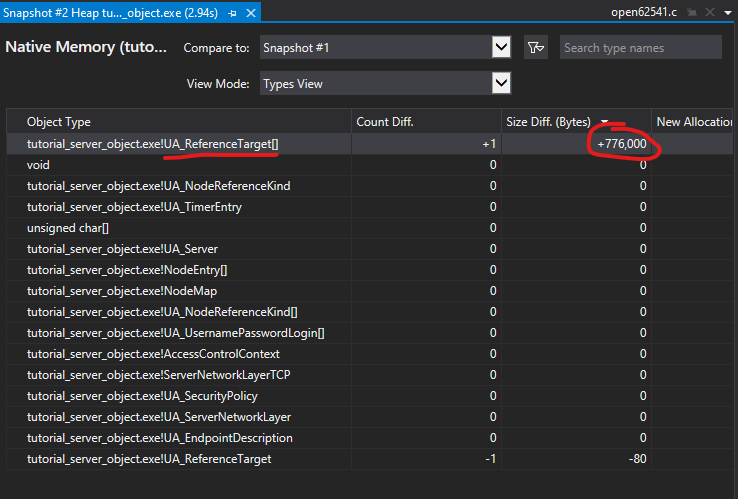 Server, memory leak after deleting parent with lots of children · Issue #3387 · open62541 ...