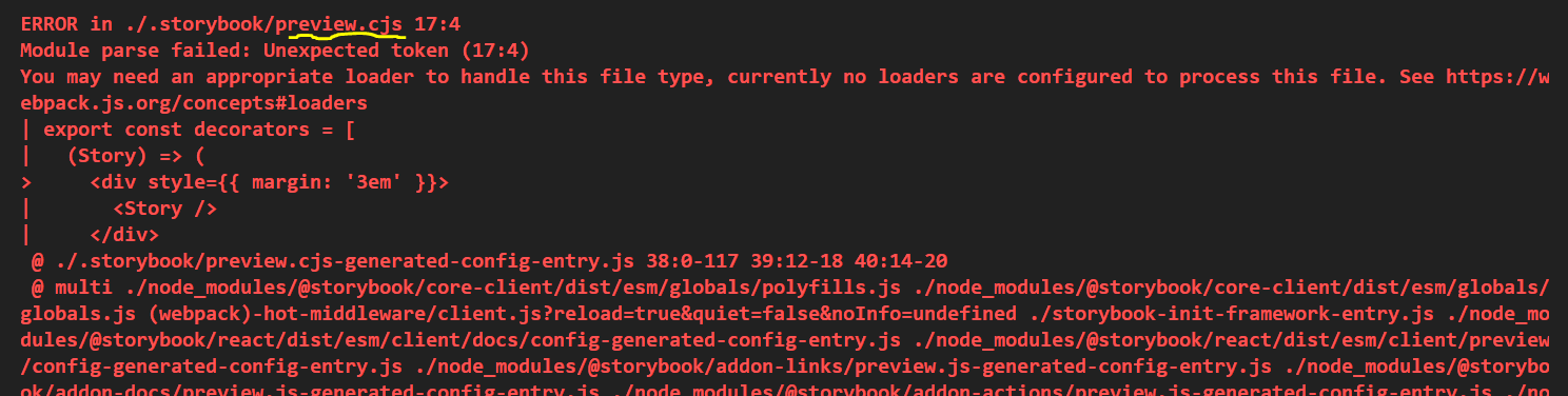 [bug] Stories Unable To Compile With Module Type · Issue 20484 · Storybookjs Storybook · Github