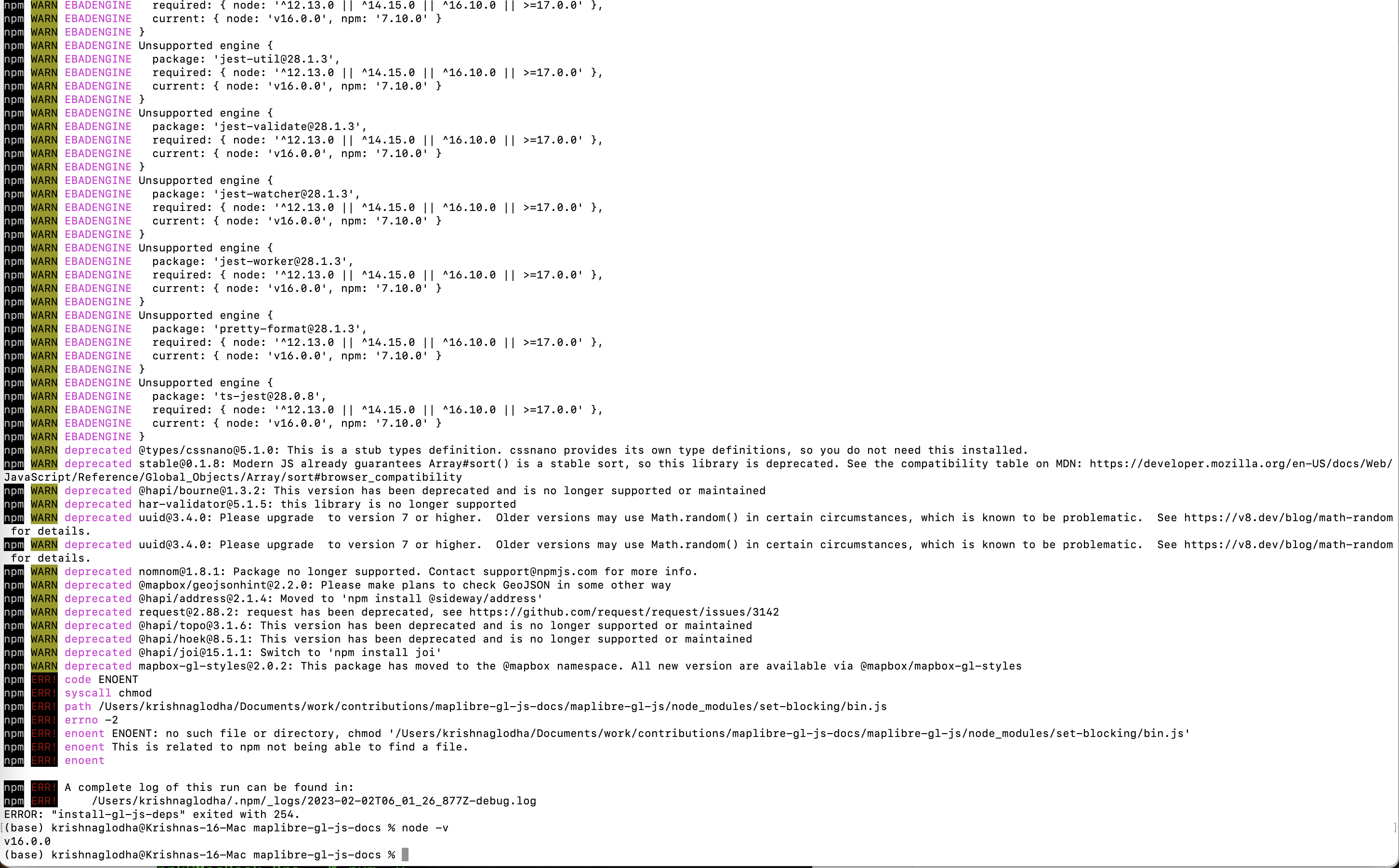 Setup of development environment locally fails · Issue #384 · maplibre/maplibre-gl-js-docs · GitHub
