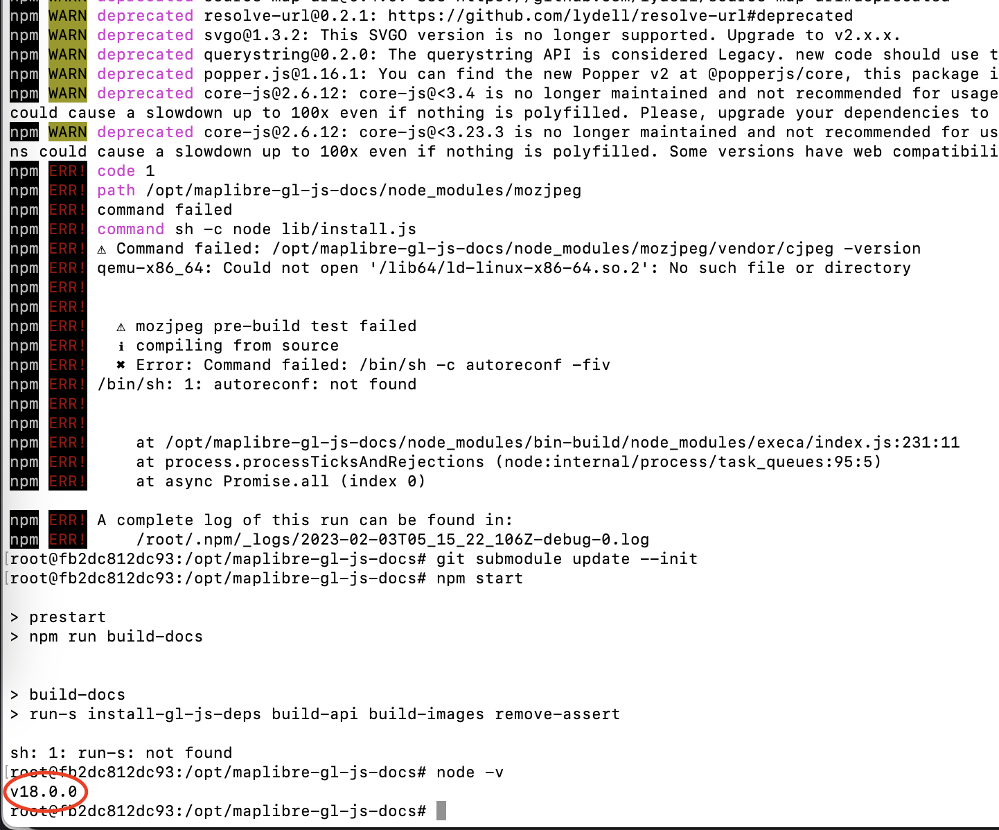 Setup of development environment locally fails · Issue #384 · maplibre/maplibre-gl-js-docs · GitHub