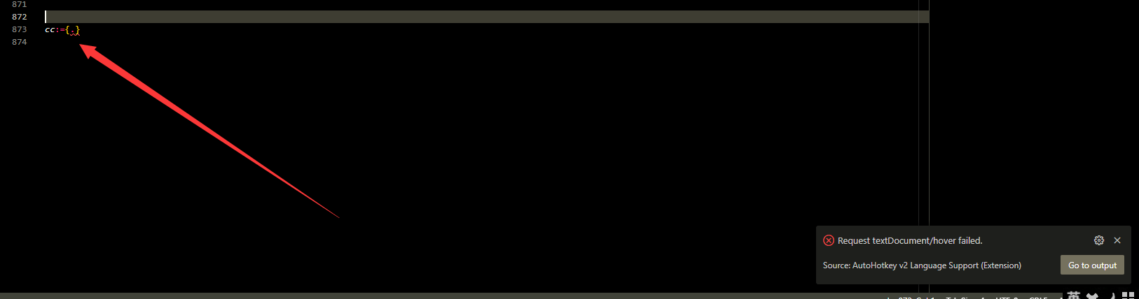 一个崩溃 · Issue #435 · thqby/vscode-autohotkey2-lsp · GitHub