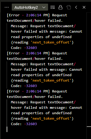 一个崩溃 · Issue #435 · thqby/vscode-autohotkey2-lsp · GitHub