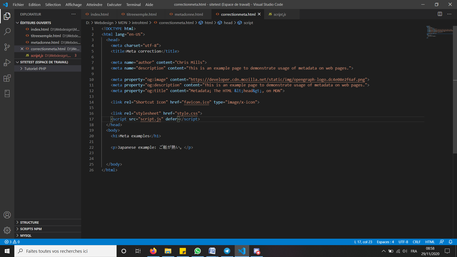 Correction what's in the head · Issue #3928 · mdn/sprints · GitHub