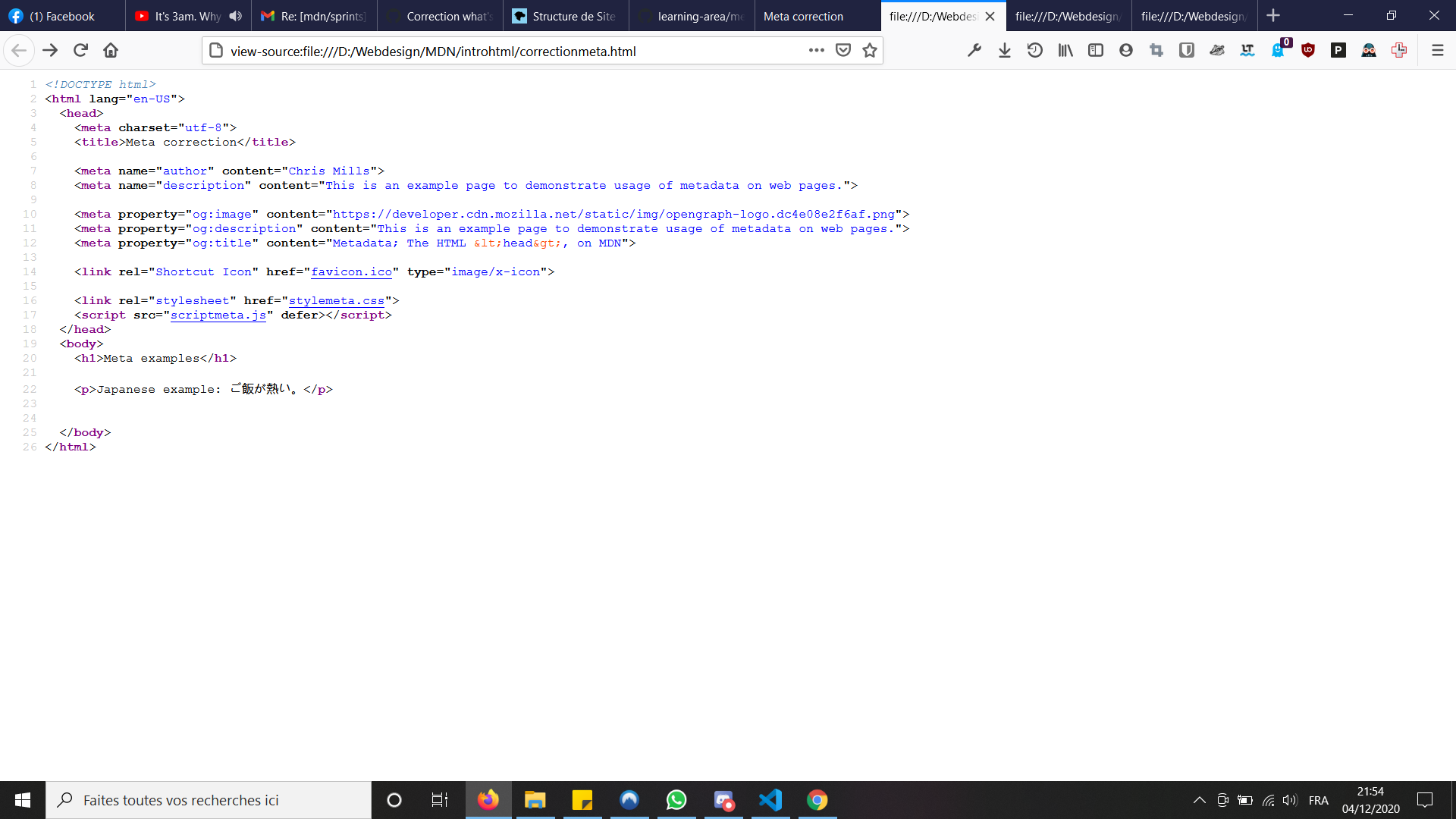 Correction what's in the head · Issue #3928 · mdn/sprints · GitHub