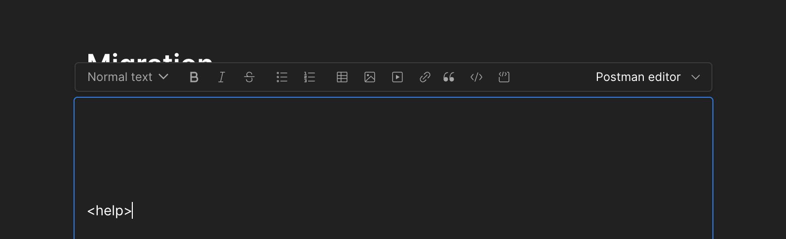 Postman Editor Removes Content In Tag Format · Issue 12172