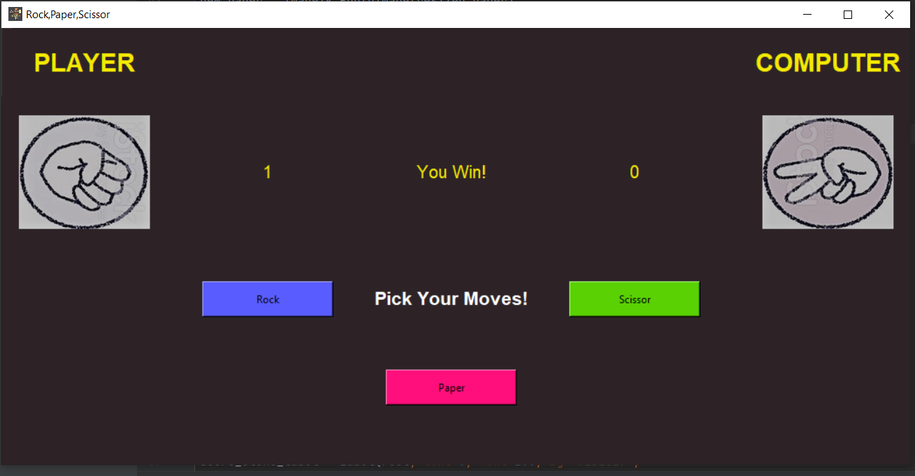 GitHub - ChitraVKumar/Rock-Paper-Scissor: Python programming with Tkinter used for the GUI