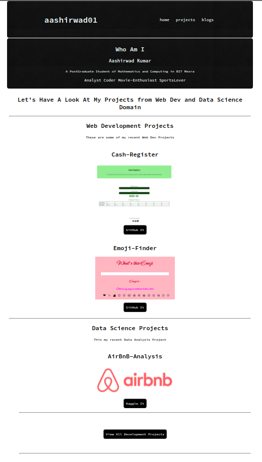 GitHub - aashirwad01/aashirwad-site: Portfolio Site crated using HTML CSS , includes React ...