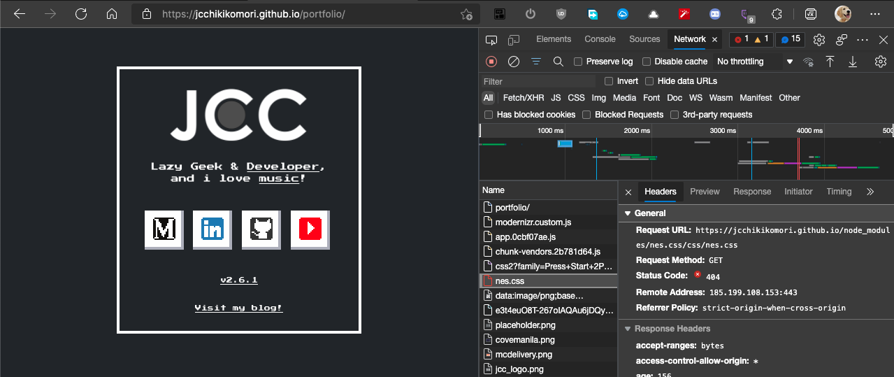 The nes.css file shouldn't be there · Issue #33 · jcchikikomori/portfolio · GitHub