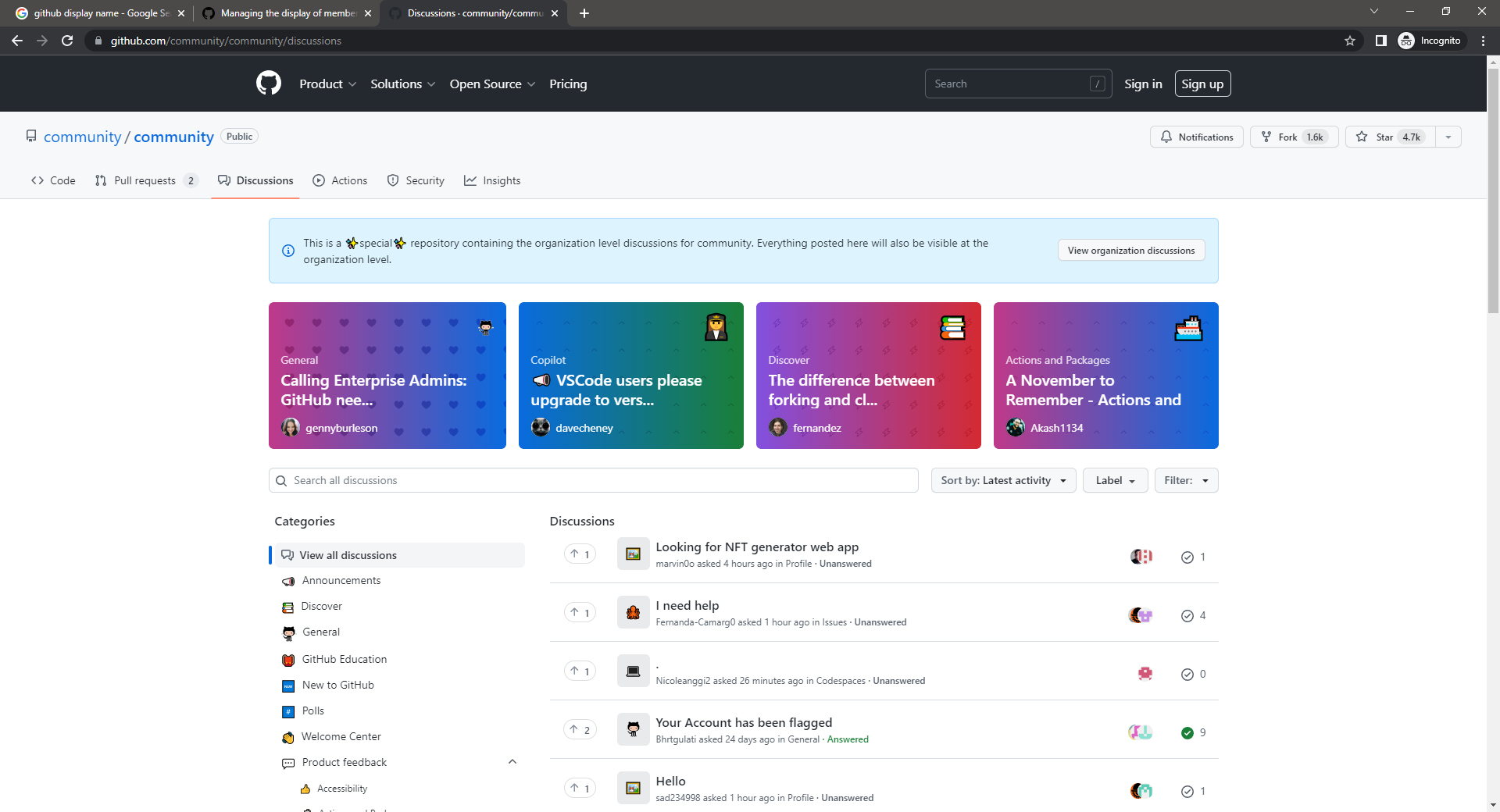 how to get This is a special repository containing the organization level discussions for repo ...