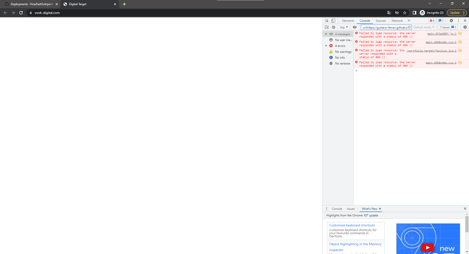 Empty screen without any issue when was added custom domain to gitHub pages · community ...