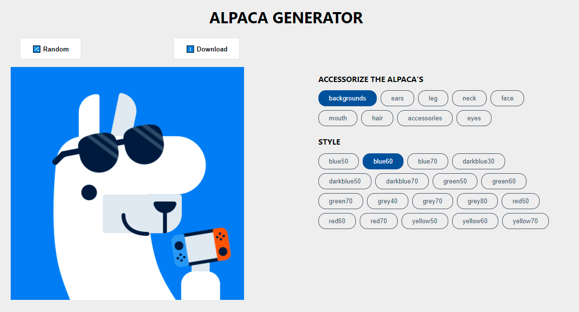 GitHub - vanecordero/alpaca_generator: DevProject challenge - A website to let you customize ...