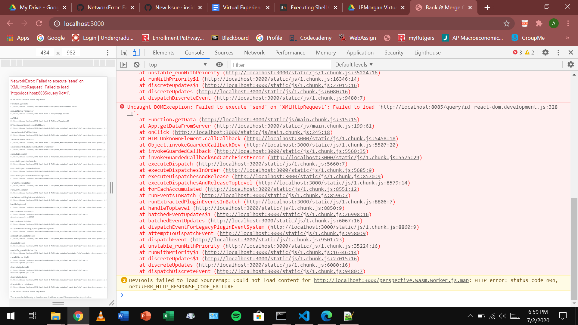 NetworkError: Failed to execute 'send' on 'XMLHttpRequest': Failed to load 'http://localhost ...