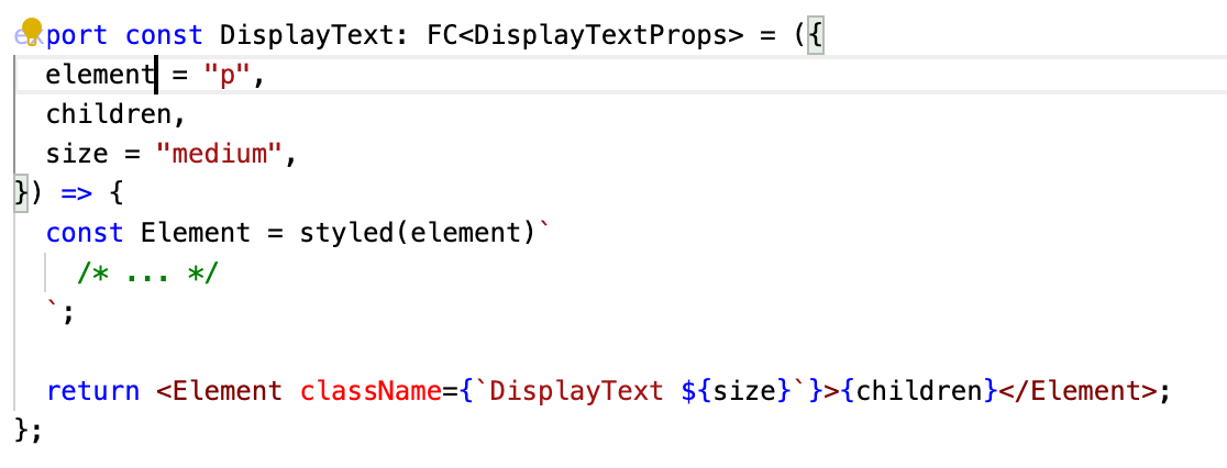 How do dynamic elements style? You'll get a warning if you write like ...