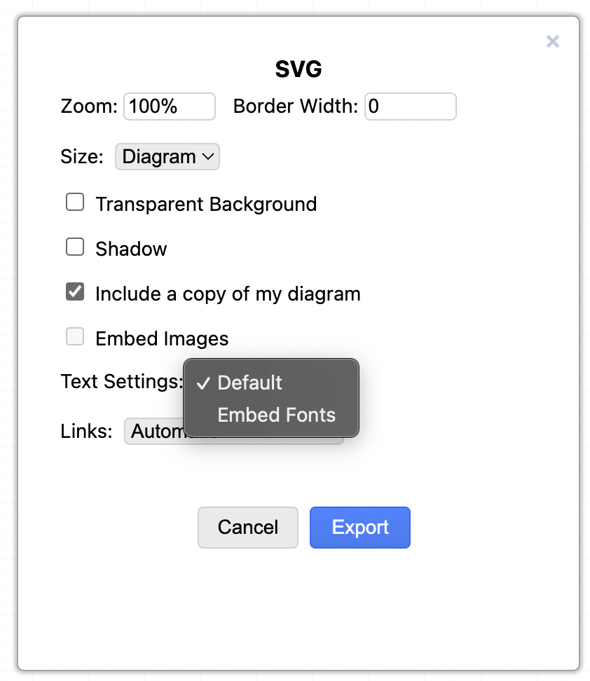 Don't use foreignObject HTML for text in SVG output · Issue #3350 · jgraph/drawio · GitHub