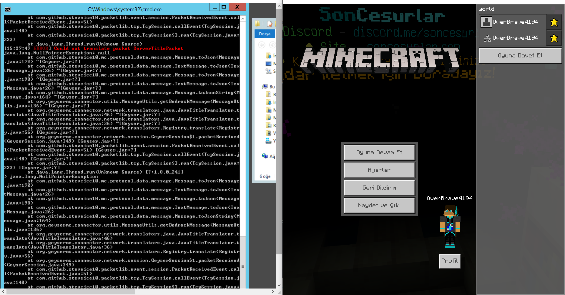Could Not Translate Packet Servertitlepacket · Issue 556 · Geysermc Geyser · Github