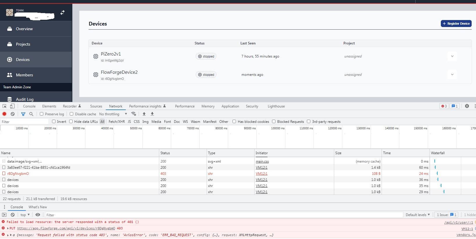 Cannot add device to project in Flow Forge Cloud · Issue #686 ...