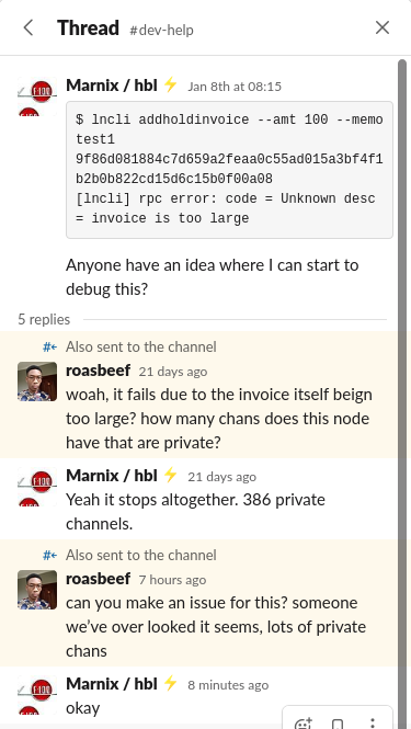 lncli addholdinvoice --> invoice is too large · Issue #6225 · lightningnetwork/lnd · GitHub