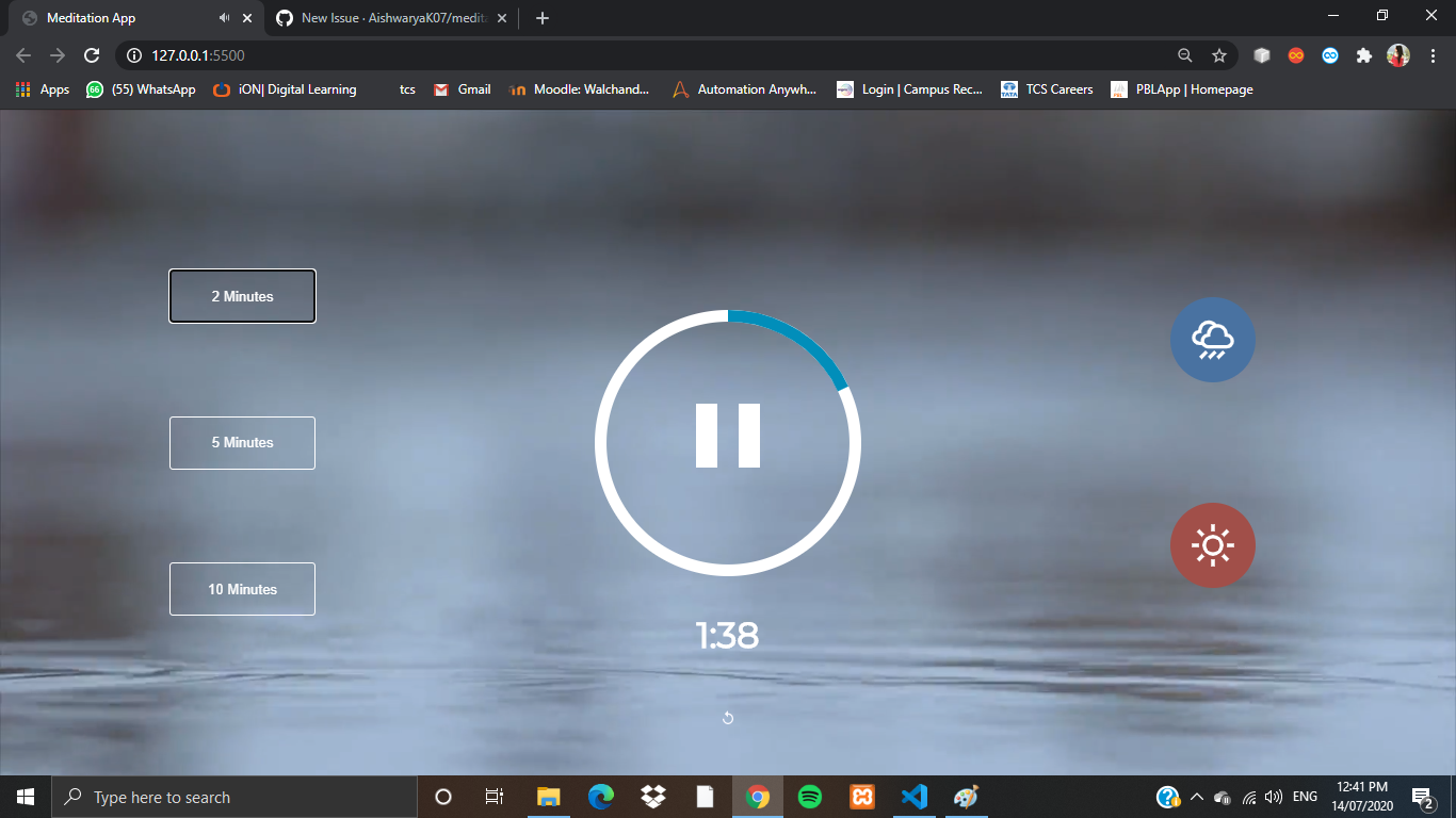 GitHub - AishwaryaK07/meditation-app: Built a meditation app using javascript