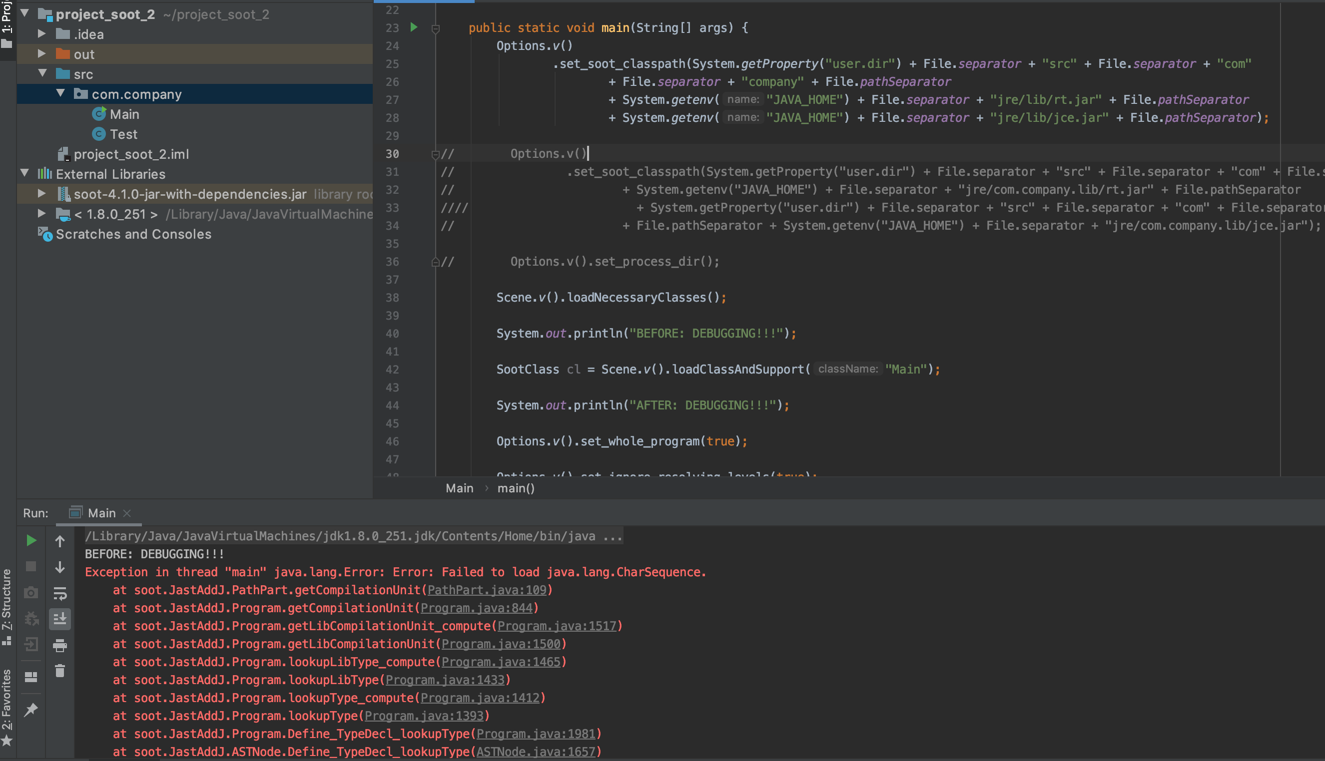Program exits without any errors on Scene.v().loadClassAndSupport() · Issue #1349 · soot-oss ...