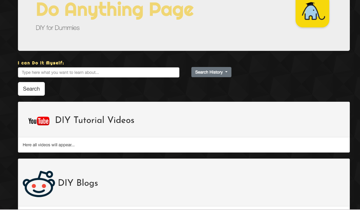GitHub - trudorudo/doAnythingPage: DIY for Dummies