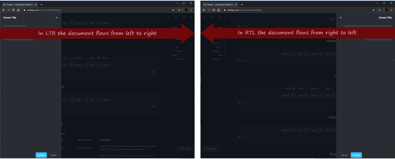 RTL Support | Drawer Placement Problem · Issue #727 · rsuite/rsuite · GitHub