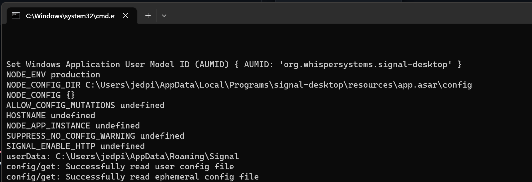 An undefined error when starting Signal via the *.bat file · Issue ...