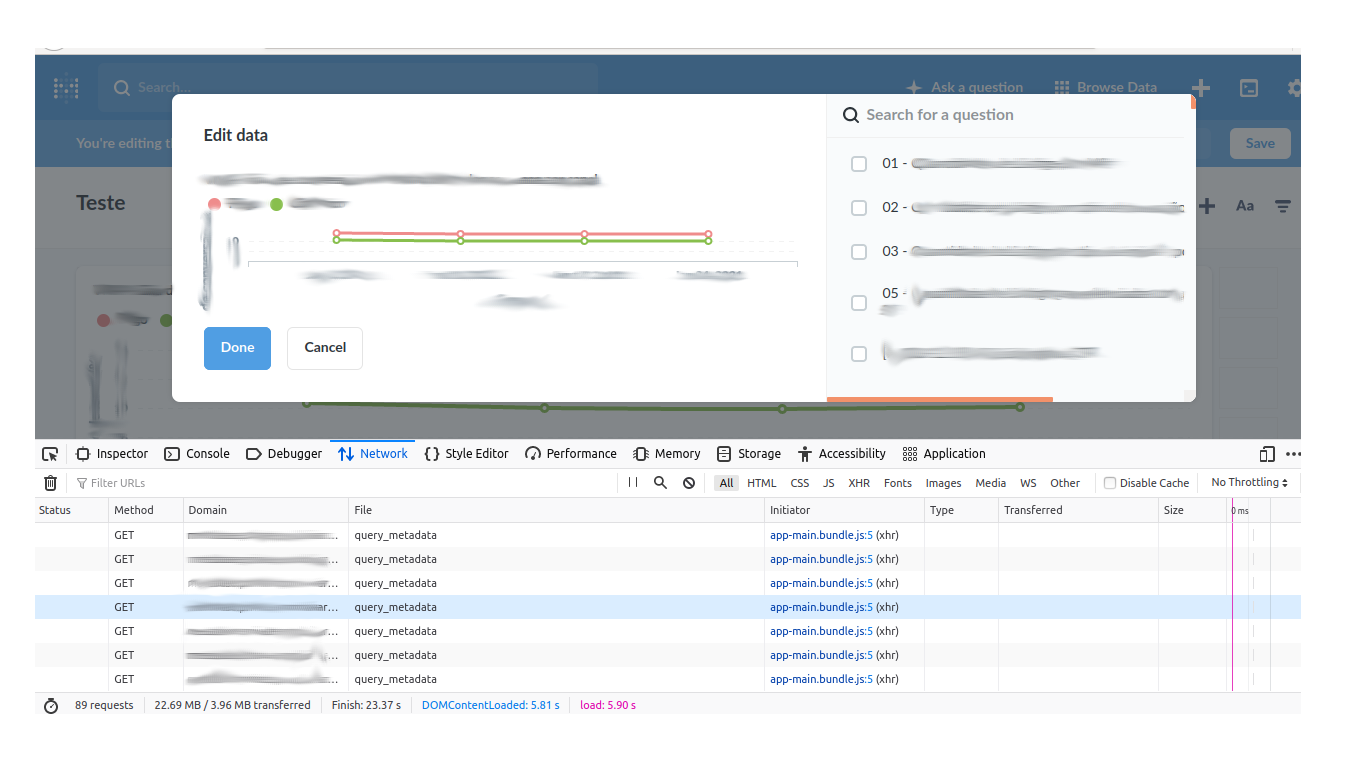 Metabase multi series charting frequently crashing browser when trying to display questions ...