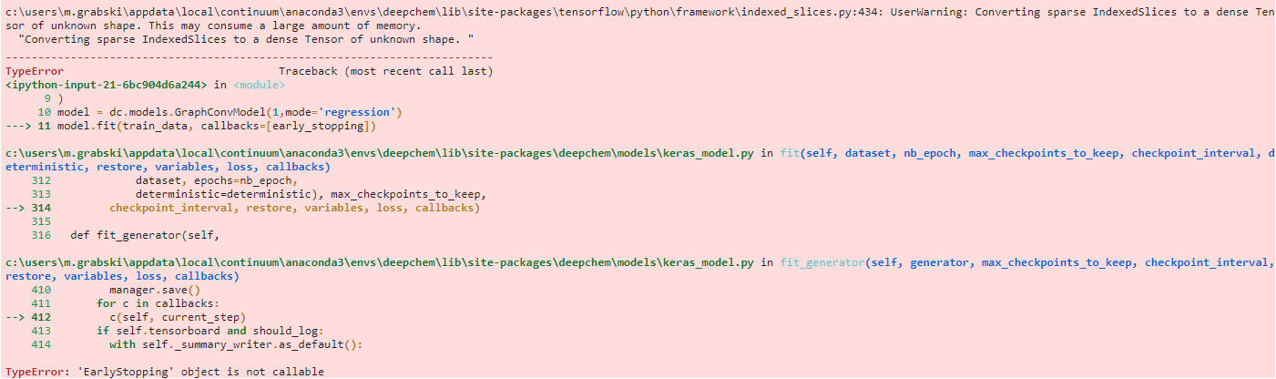 Tensorflow callbacks: EarlyStopping needs implementing · Issue #2065 · deepchem/deepchem · GitHub