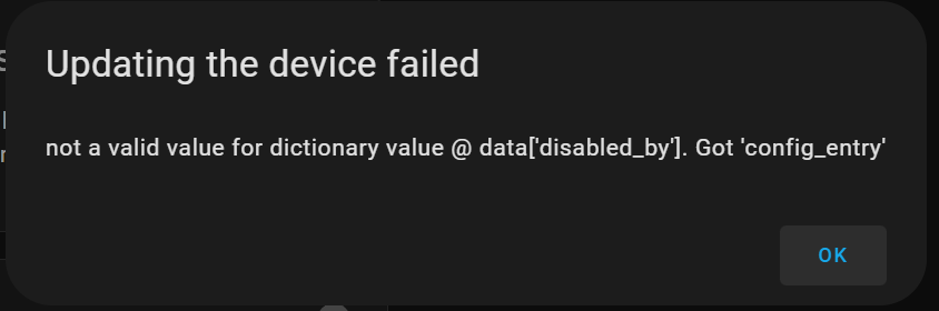 Device "Enable Device" toggle disabled. Unable to re-enable device ...