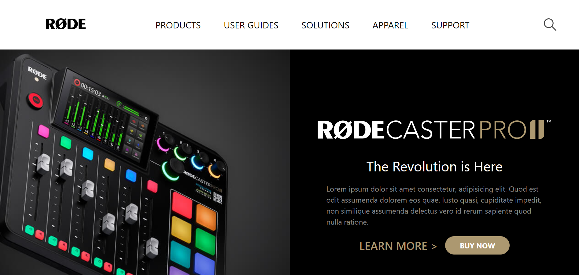 GitHub - Bharath7893/Rode-Clone: Built Rode Static homepage using HTML and tailwind CSS.