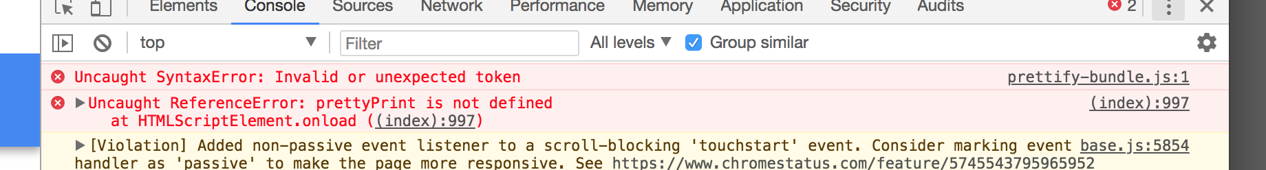 prettify-bundle.js coming back malformed · Issue #5842 · google ...