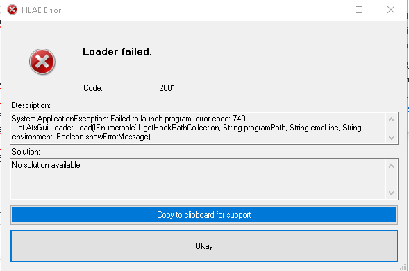 HLAE Loader Failed | Code: 2001 · Issue #263 · advancedfx/advancedfx · GitHub